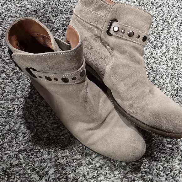 Lucky Brand | Shoes | Lucky Brand Taupe Suede Ankle Booties | Poshmark
